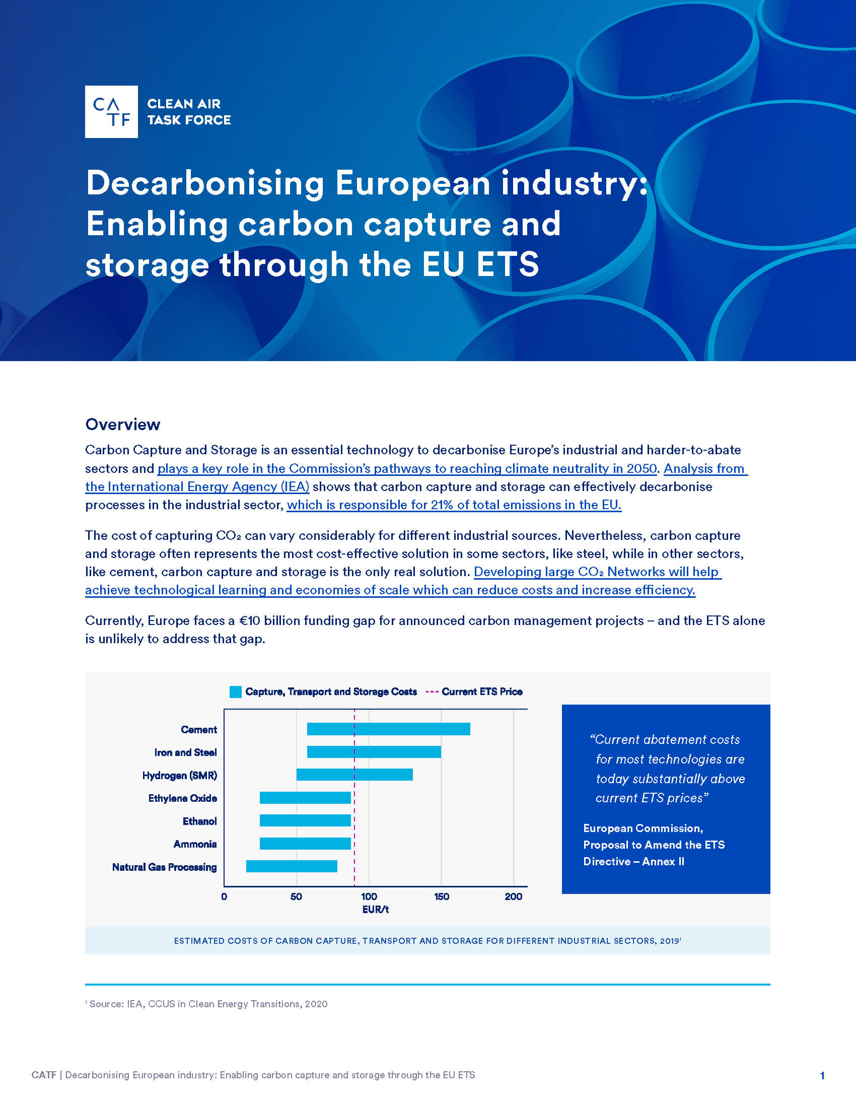 Decarbonising European industry: Enabling carbon capture and storage ...