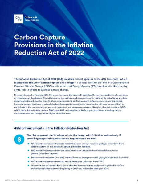 Carbon Capture Provisions in the Inflation Reduction Act of 2022 ...