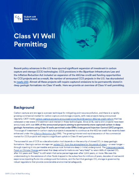 Class VI Well Permitting – Clean Air Task Force