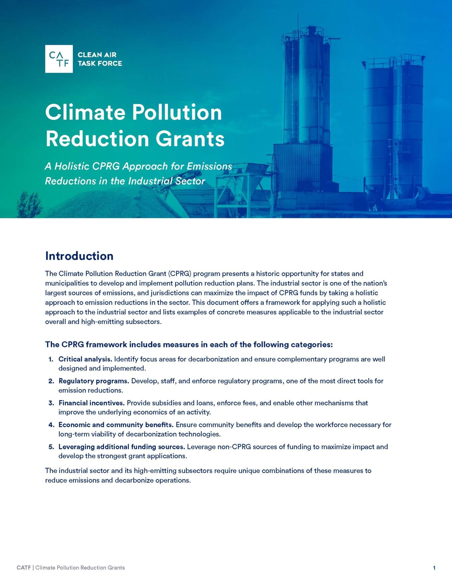Climate Pollution Reduction Grants for Emissions Reductions in the ...
