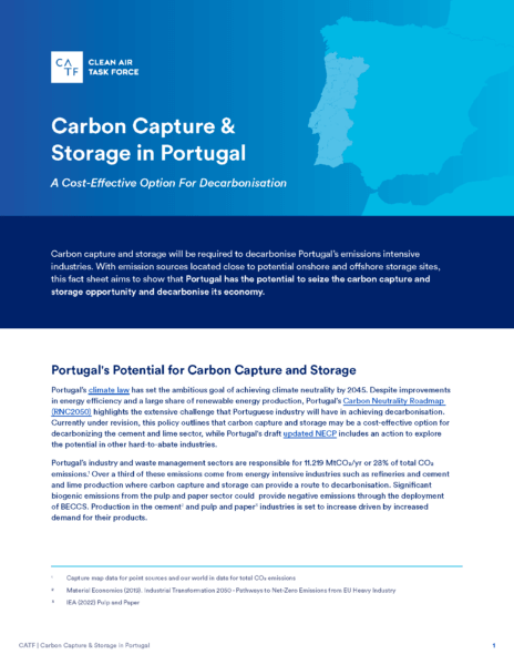 Europe CCS Deployment Fact Sheets – Clean Air Task Force