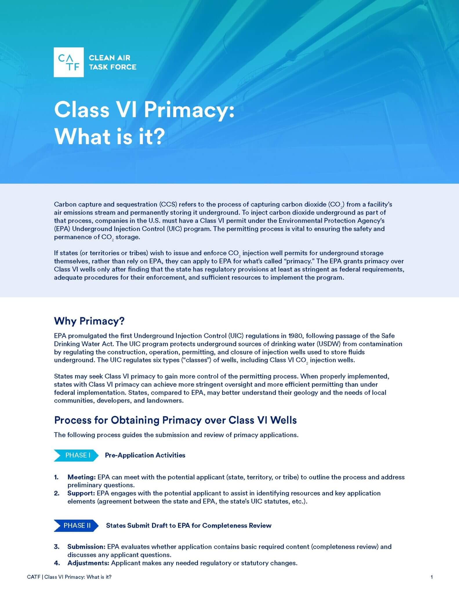 Class VI Primacy: What is it? – Clean Air Task Force