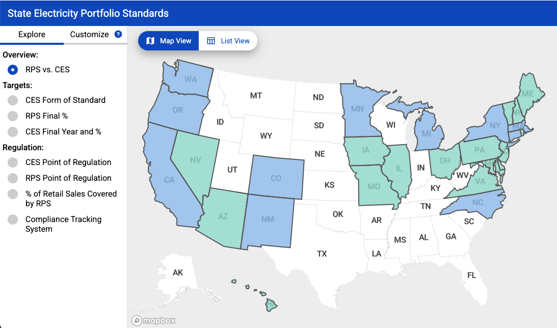 Clean Electricity Standards Map – Clean Air Task Force