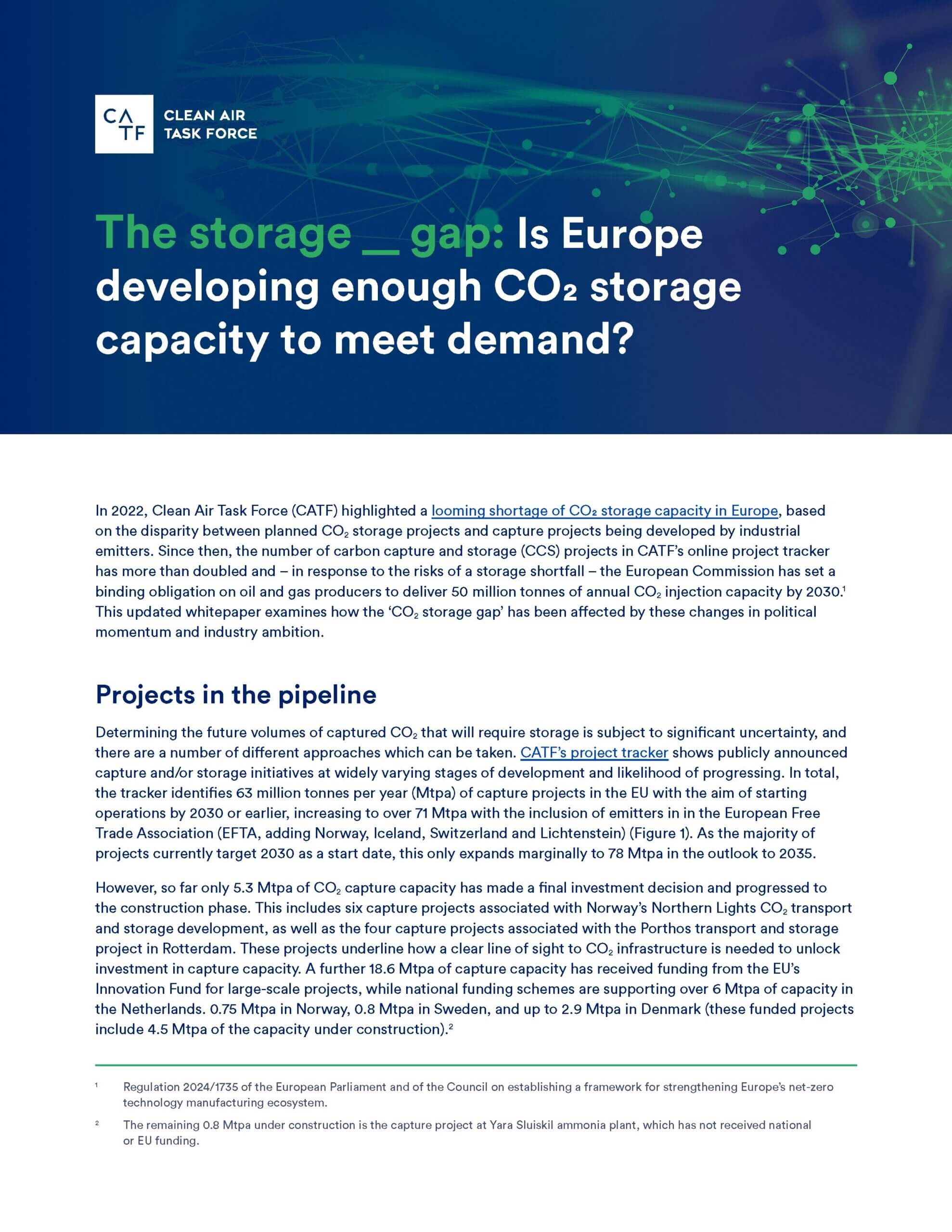 The storage gap: Is Europe developing enough CO2 storage capacity to ...
