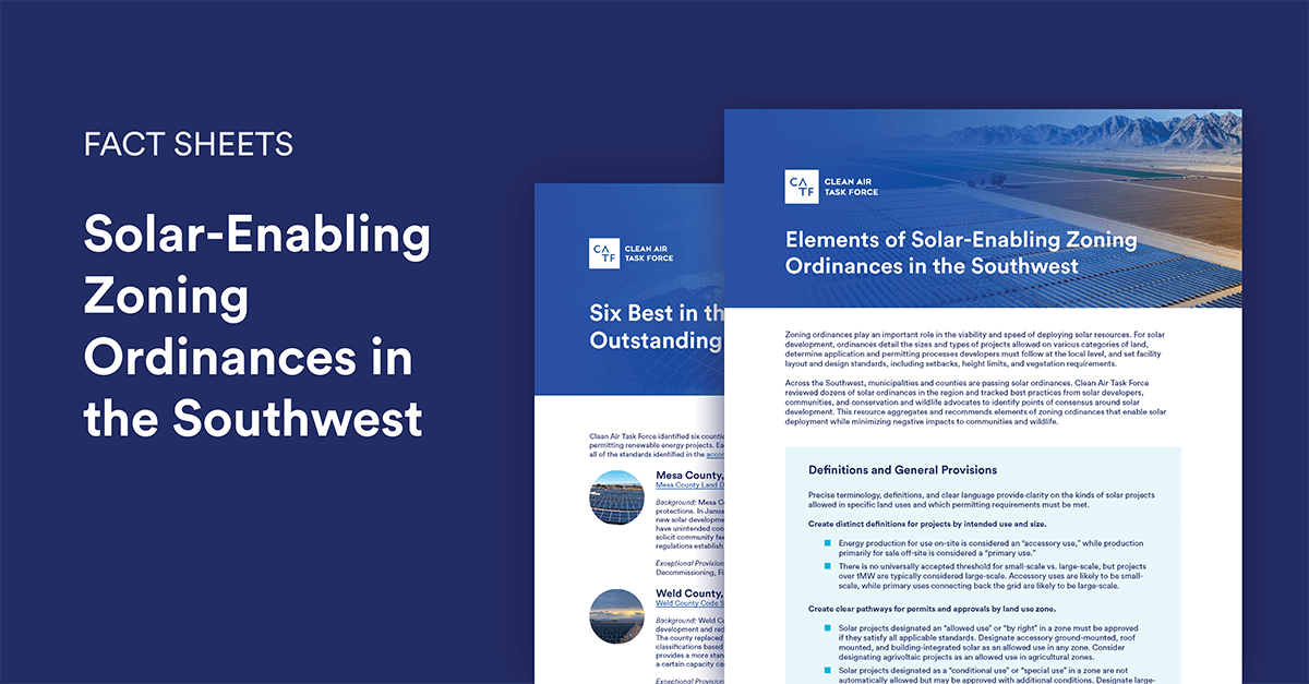 Solar-Enabling Zoning Ordinances in the Southwest – Clean Air Task Force