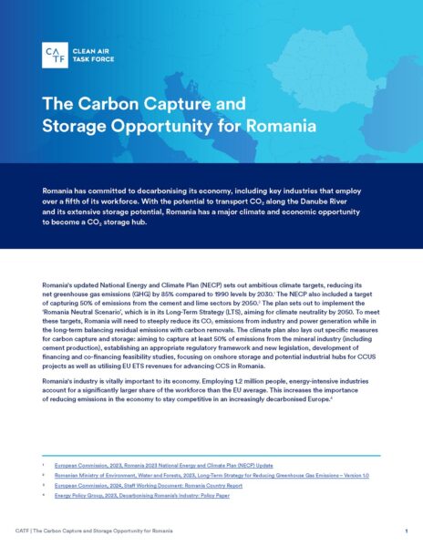 Romania CCS Deployment Fact Sheet – Clean Air Task Force