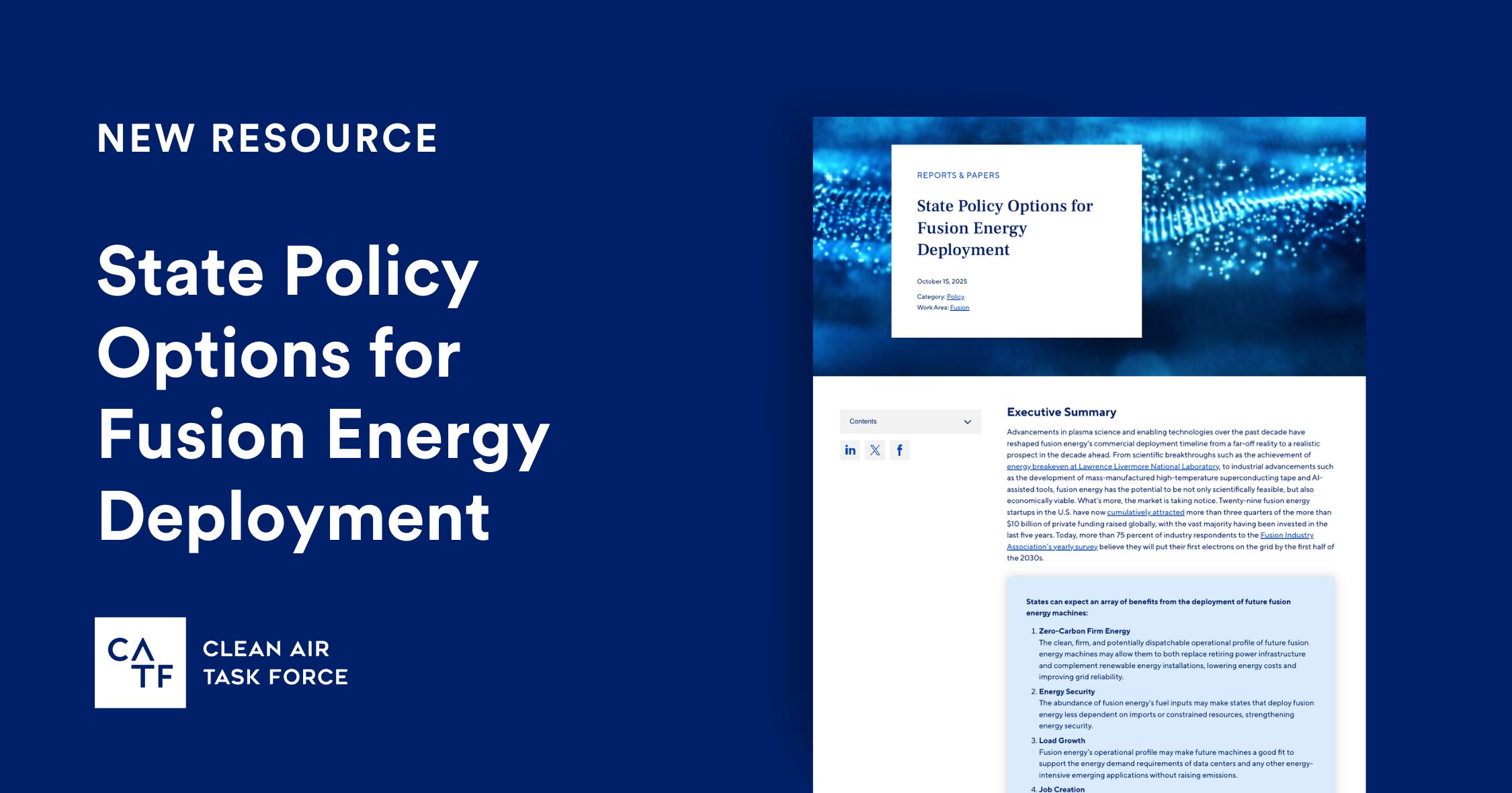 State Policy Options for Fusion Energy Deployment – Clean Air Task Force